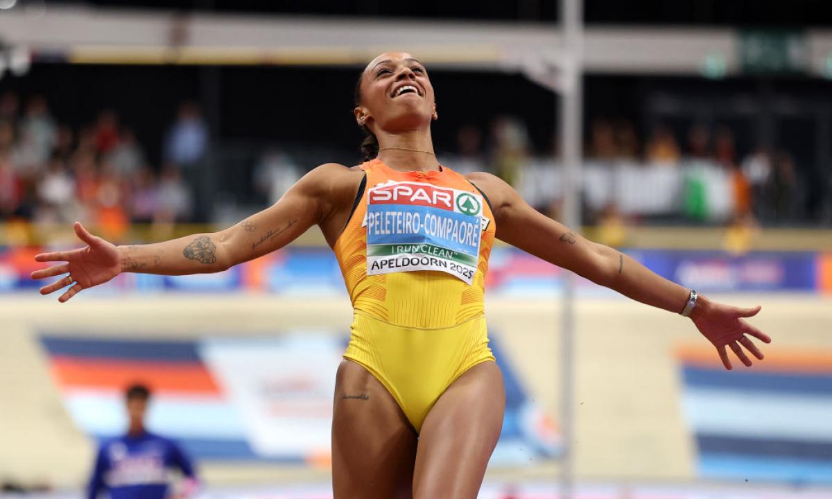 Ana Peleteiro, campeona de Europa de triple salto en pista cubierta