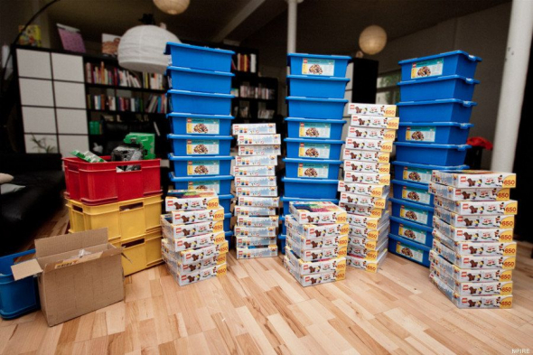 Pared hecha con Lego: más de 55.000 piezas para hacer una construcción ...