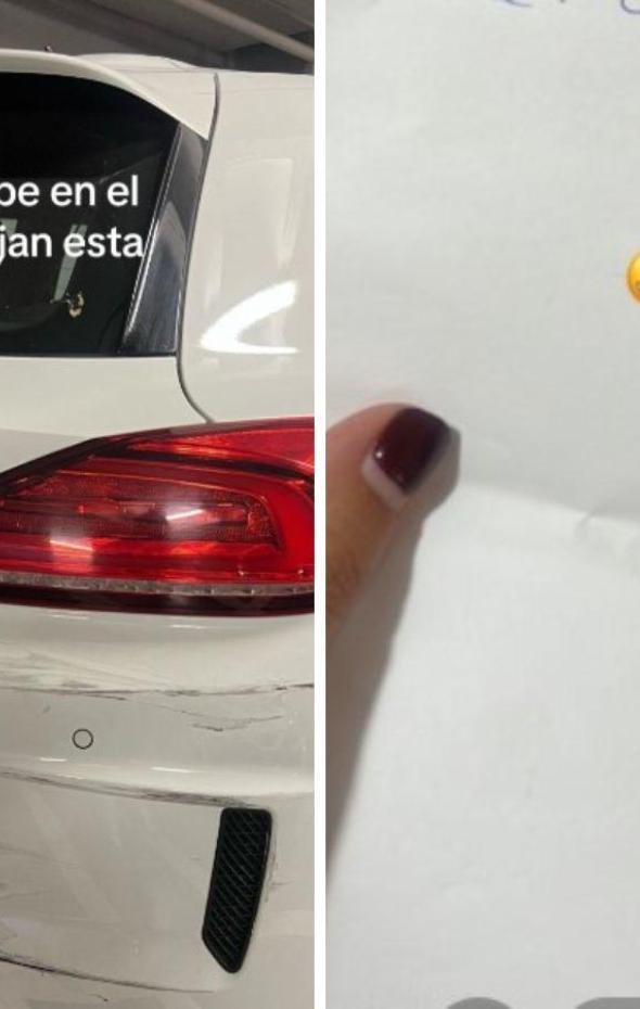 Dan un golpe a su coche aparcado y al llegar se encuentra esta nota digna del museo de los horrores