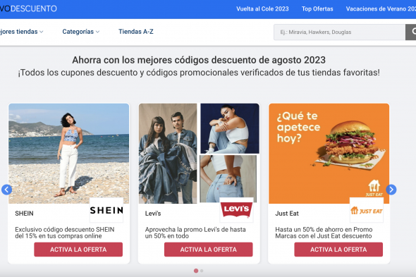 La plataforma de códigos de descuento en España