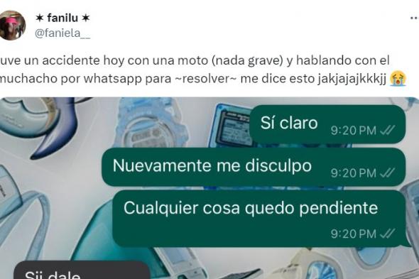 Tiene un accidente de tráfico y el mensaje de WhatsApp que le manda el ...