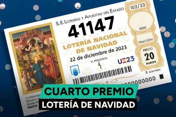 41.147, segundo cuarto premio de la Lotería de Navidad 2023