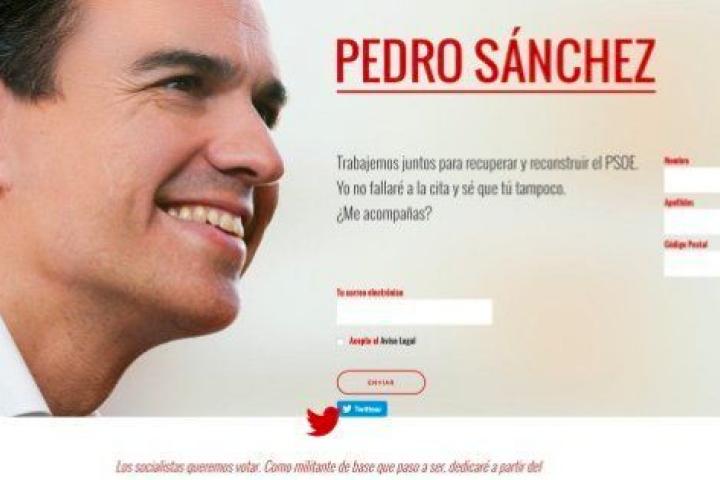 Pedro Sánchez ha vuelto: crea una web para simpatizantes y... se le cuelga