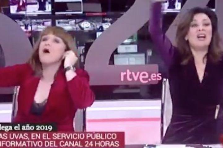 La loca celebración de Nochevieja de estas presentadoras del 24 Horas ...