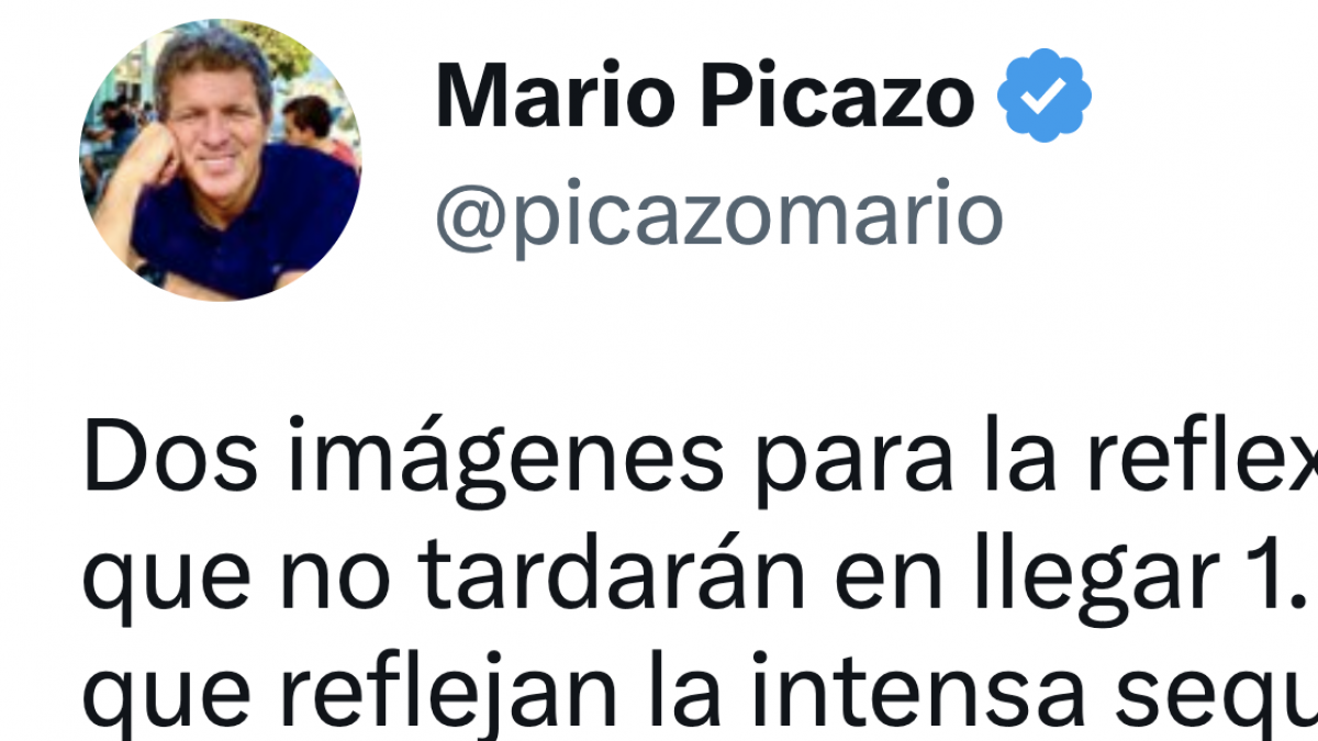 Las dos preocupantes imágenes con las que Mario Picazo alerta sobre lo ...