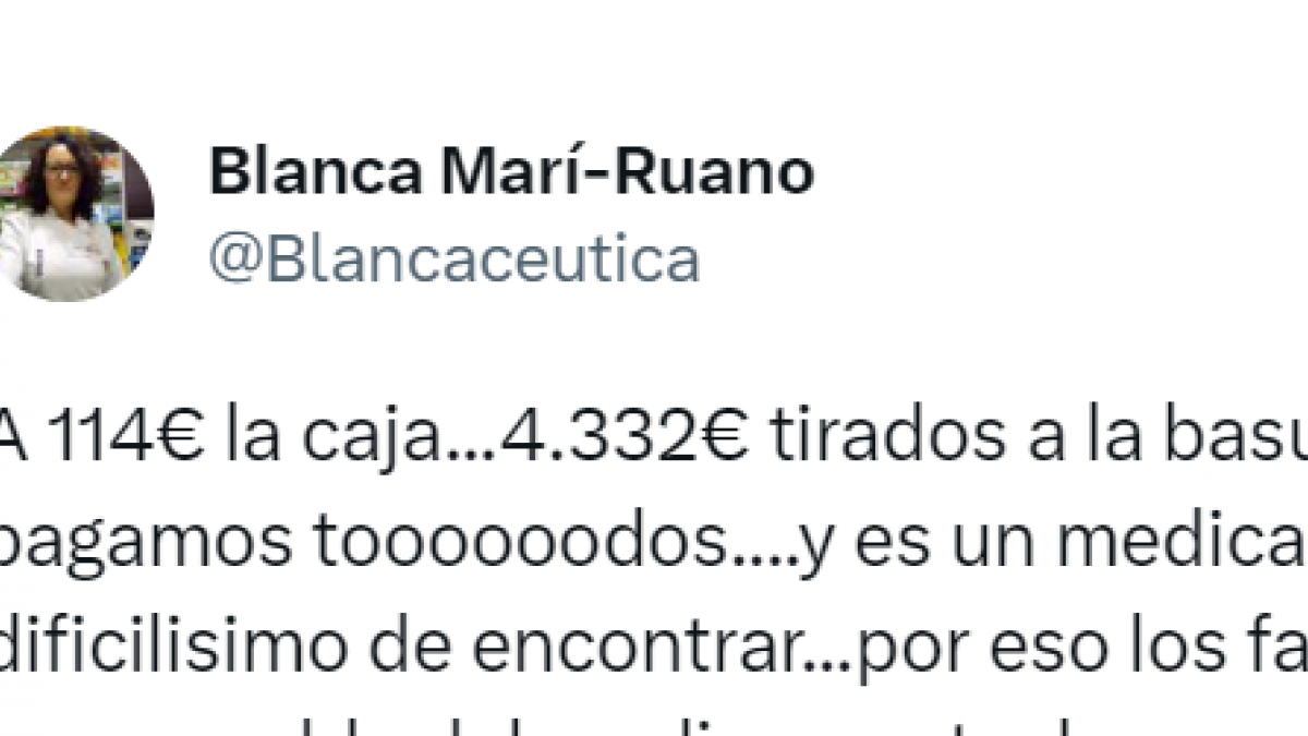 El enfado de una farmacéutica con lo que ha visto en un paciente: 'Es ...