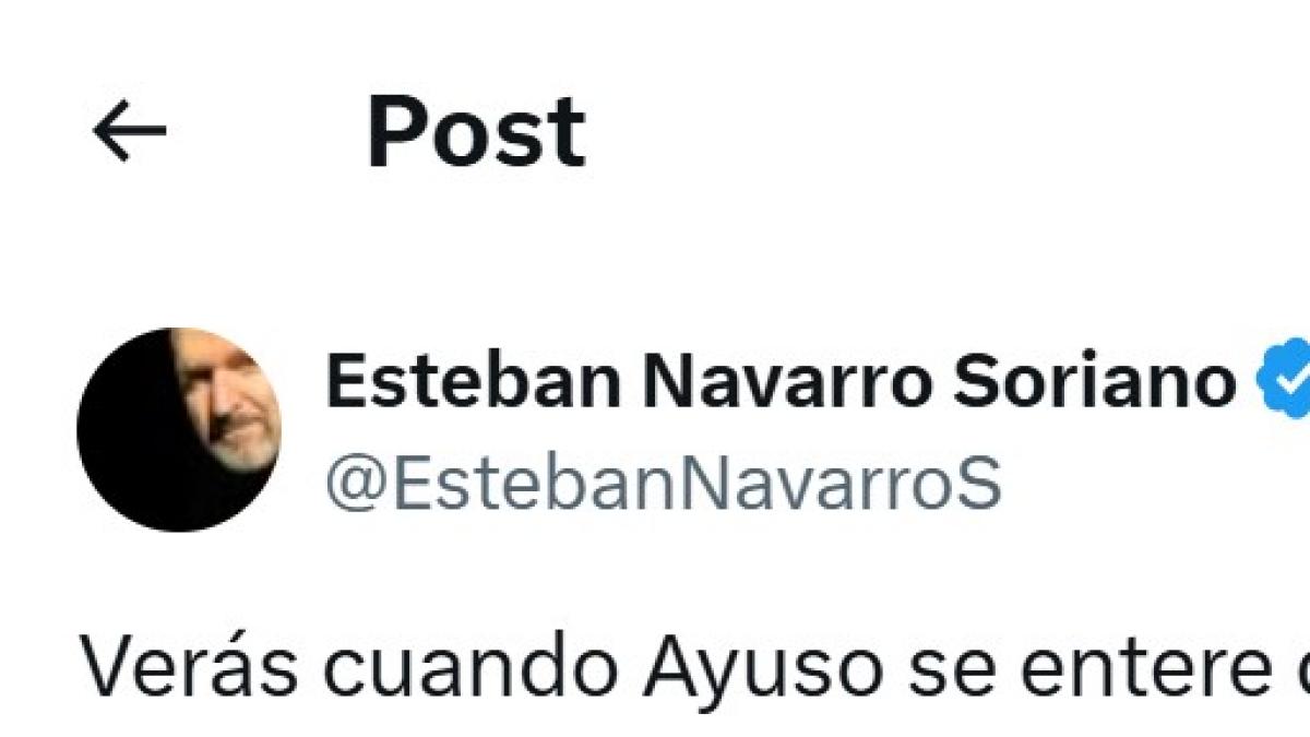El escritor Esteban Navarro da la campanada con su reacción a lo de ...