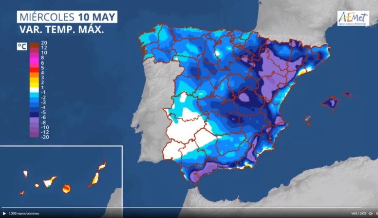 La AEMET advierte de un desplome de temperaturas en todas estas zonas