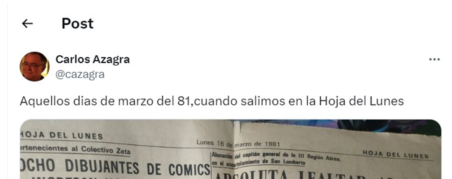 Un dibujante recuerda en una foto lo que le pasó en 1981 y deja claro ...