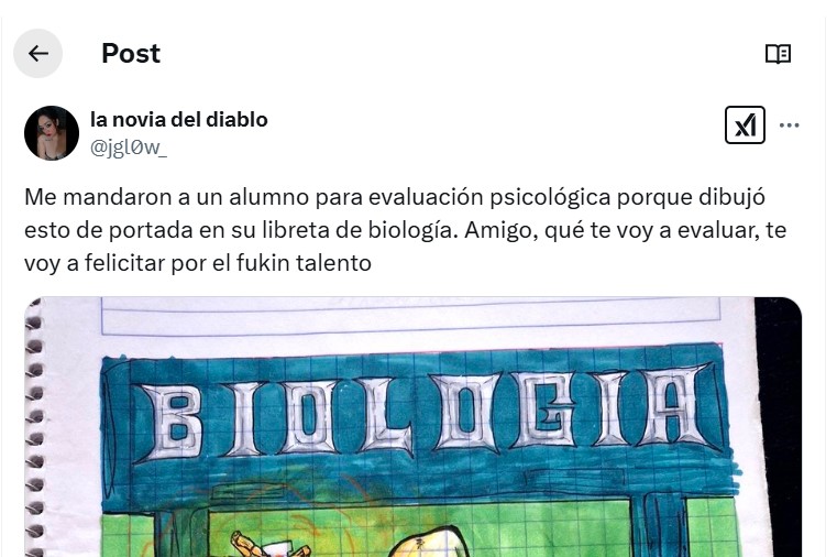 La portada que ha hecho un alumno para su cuaderno de Biología es, sin ...