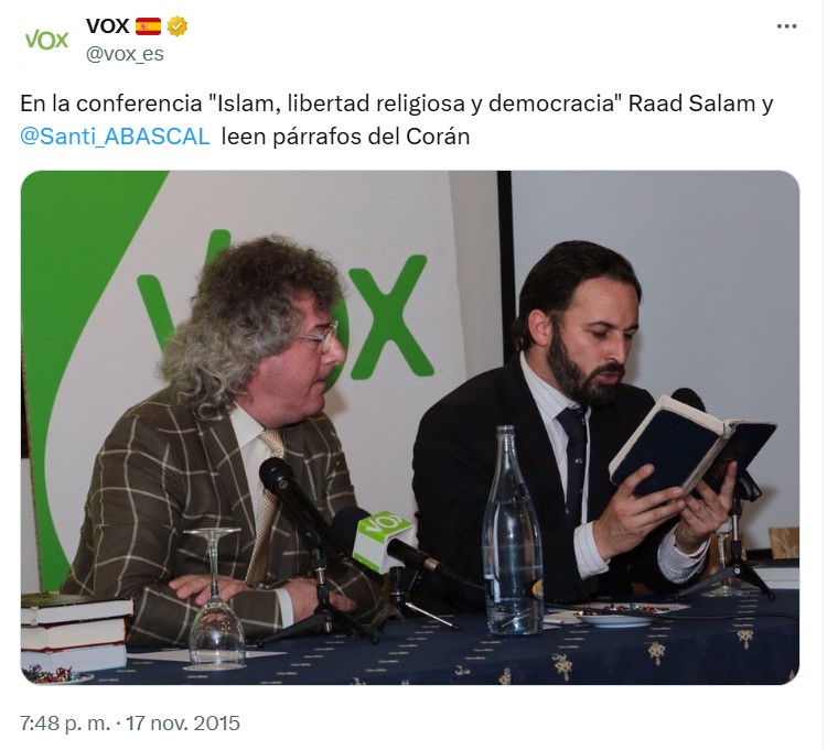 No son pocos los que están recuperando este tuit de Vox de 2015 sobre ...